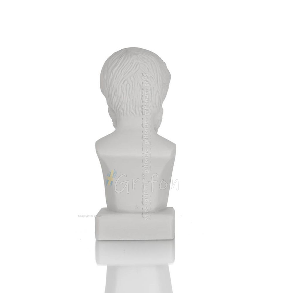 Aristoteles: Ancient Philosopher Bust, 15 cm alabaster byst, antikens