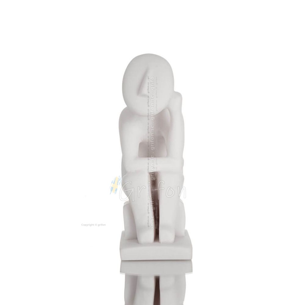 Cycladic figurine thinking 155cm Full body alabaster statue, Cycladic