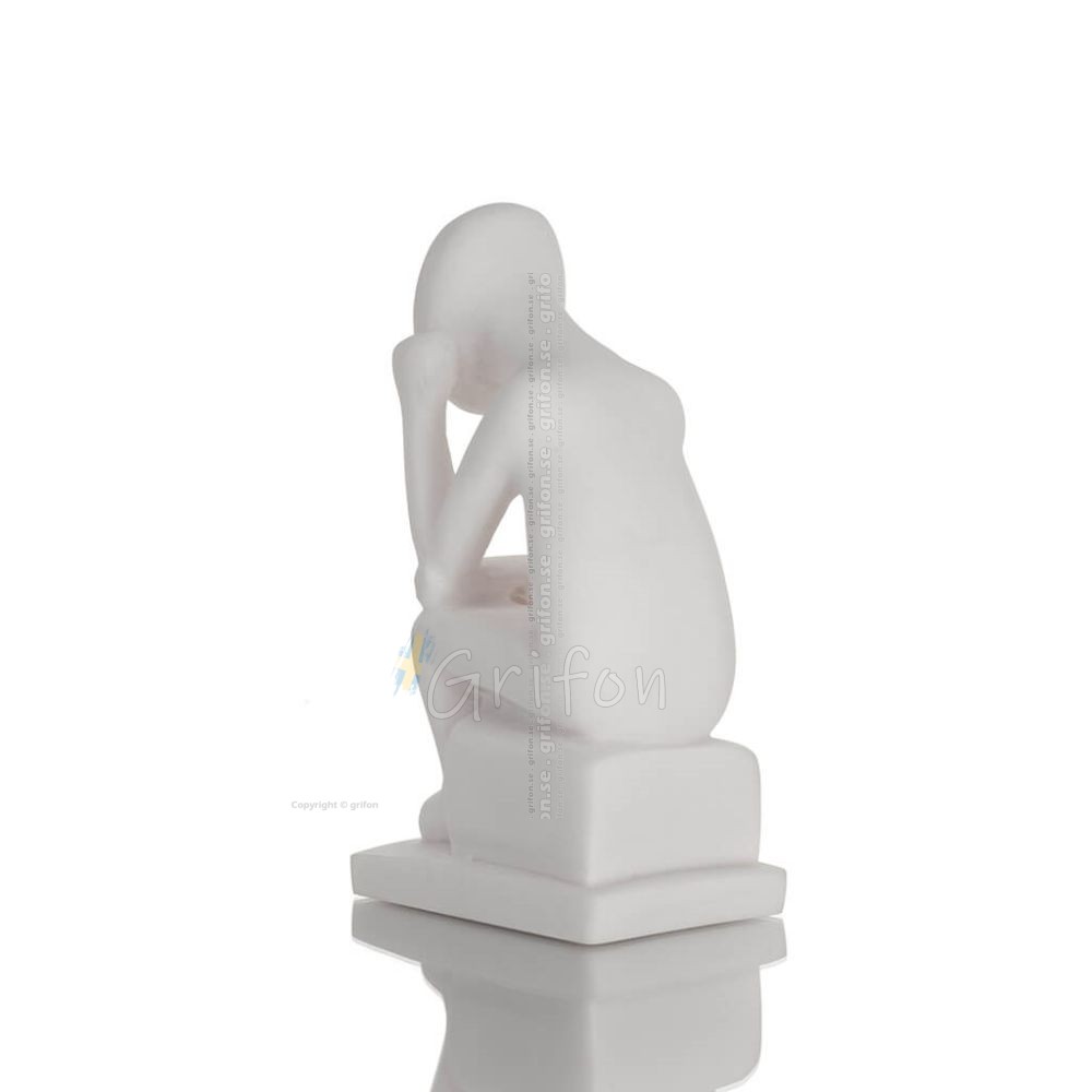 Cycladic figurine thinking 155cm Full body alabaster statue, Cycladic