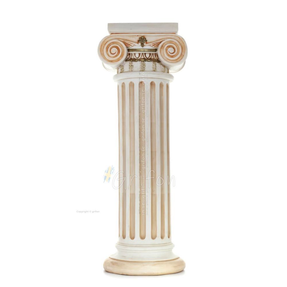 Ionic Column, 120cm alabaster column, Handmade ceramic, ancient Greece